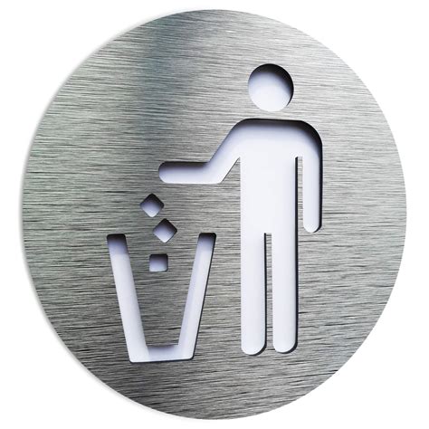Buy Bsydesign Aluminium Gold Recycle Bin Sign Modern Square T Signage For Sorting Plastic