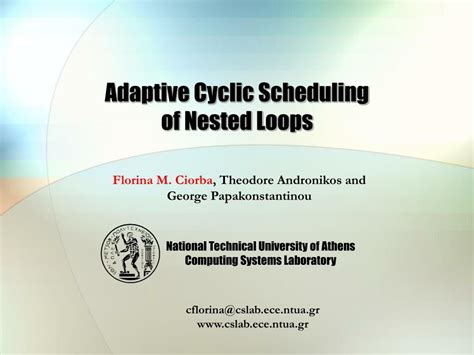 Ppt Adaptive Cyclic Scheduling Of Nested Loops Powerpoint