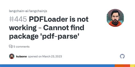 Pdfloader Is Not Working Cannot Find Package Pdf Parse · Issue 445