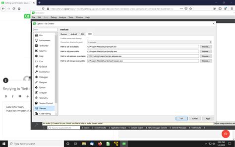 Setting Up Qt Creator Devices From Windows Cross Compile On Vmware For