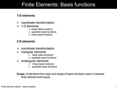 Finite Elements Basis Functions Pdf