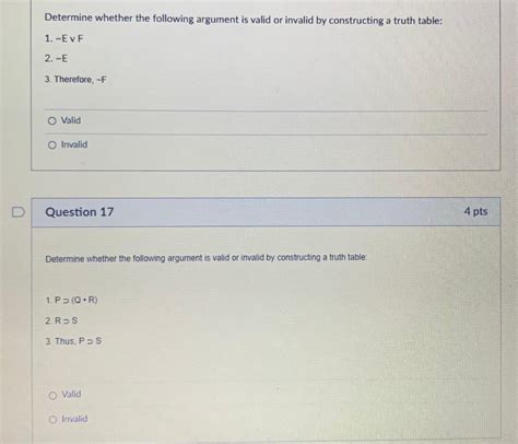 solved determine whether the following argument is valid or