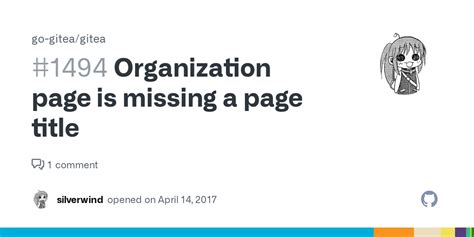Organization Page Is Missing A Page Title · Issue 1494 · Go Giteagitea · Github