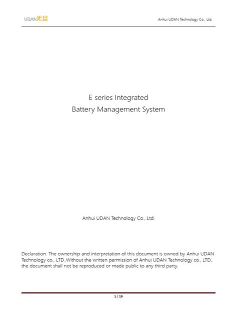 【udan Tech】e720 Bms Datasheet En V1 2 Pdf