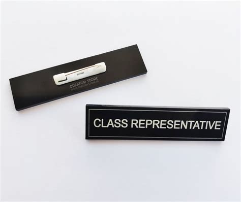 Class Representative Acrylic Engraved Name Badge Creator Store