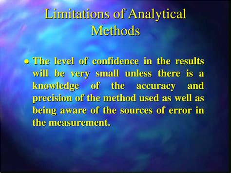 Ppt Limitations Of Analytical Methods Powerpoint Presentation Free Download Id 4132729