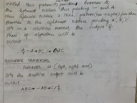 Example For Preorder And Postorder Traversal Of A Binary Tree