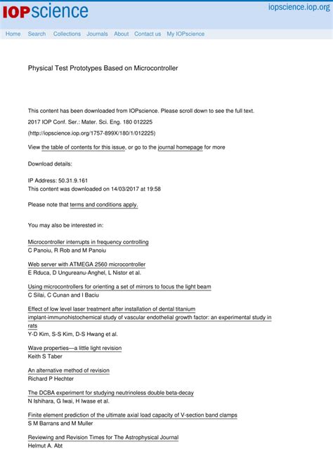Pdf Physical Test Prototypes Based On Microcontroller