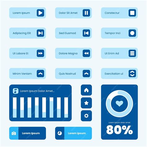 Premium Vector Blue Flat Ui Ux Elements Eps Vector