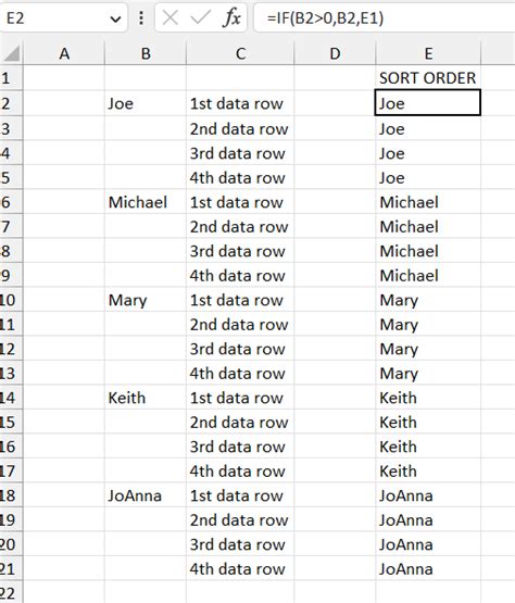 I Would Like To Sort By Column B Alphabetically But I Have 4 Rows With Info That Go With Each