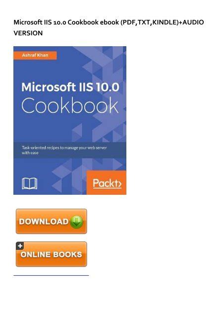 Recommend Microsoft Iis 100 Cookbook Ebook Pdf Download