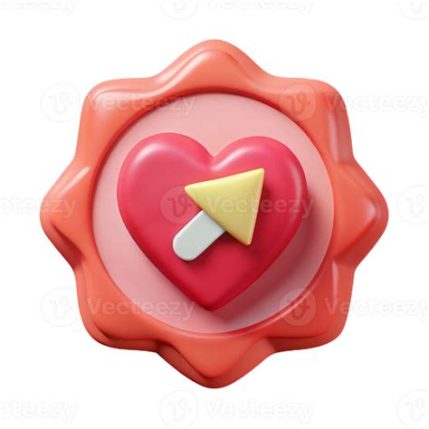 Pristine Futuristic Heart Badge With An Arrow Scalable Crisp Edges Single Weight Stroke
