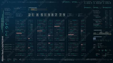 Futuristic Source Code Digital Data Telemetry Motion Graphic Display Screen With User Interface