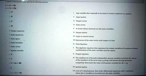 Solved A System Is Represented In State Space By The Following