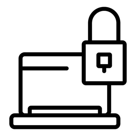 Premium Vector Api Lock Laptop Icon Outline Api Lock Laptop Vector Icon For Web Design