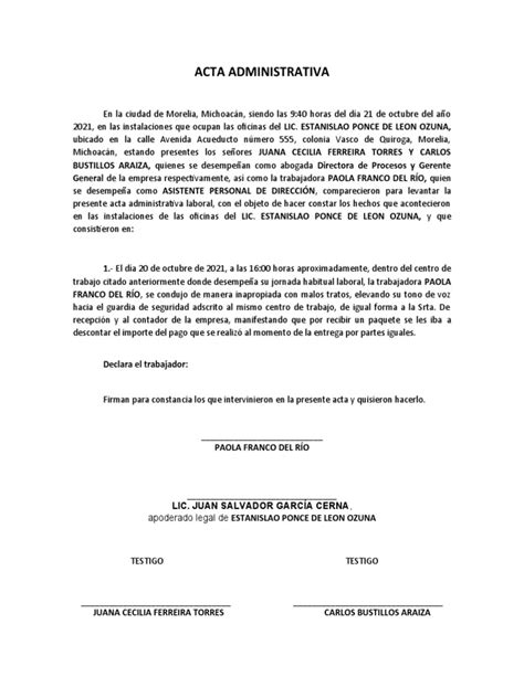 Acta Administrativa Pdf