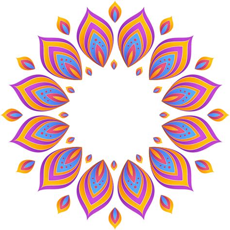 Beautiful Rangoli Circle Design Of Diwali Png Image Poster Background