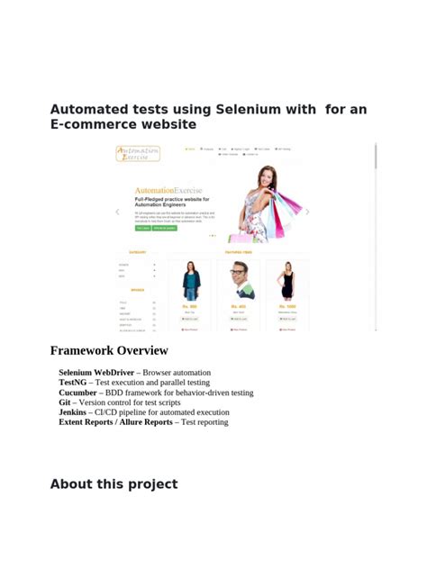 Automated Tests Using Selenium With Java For An Ecommerce Pdf Login