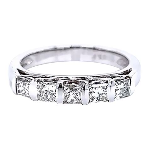 Customizable Stackable 18k Solid White Gold Princess Cut Diamond Ring For Sale At 1stdibs