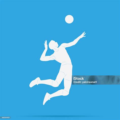 배구 경기에서 점프하고 공을 뾰족하게 하는 여자의 벡터 일러스트레이션 실루엣 배구에 대한 스톡 벡터 아트 및 기타 이미지