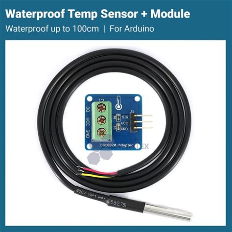 WATERPROOF TEMPERATURE SENSOR Module Kit 100CM Digital Sensor Module DS18B20 5 40 PicClick UK