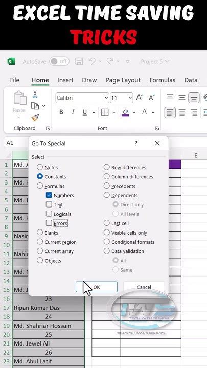 Excel Time Saving Tricks Excelbangla Youtube