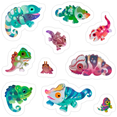 Chameleon Bright Sticker For Sale By Pikaole Chameleon Stickers