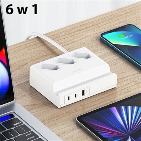 Usams Usb Extension Socket W Super Si Fast Charging White Cc Tc Us Cc