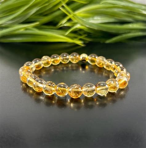 Natural Genuine Citrine Bracelet 14k Gold Accent 6mm 8mm Success
