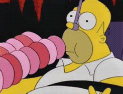 Homer Simpson Eating A Lots Of Donuts 