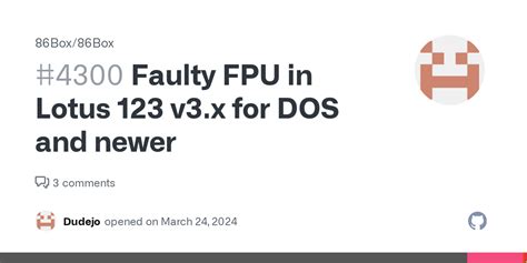 Faulty Fpu In Lotus 123 V3x For Dos And Newer · Issue 4300 · 86box
