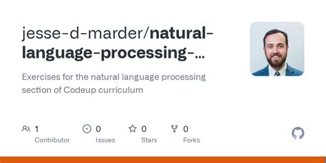 Github Jesse D Marder Natural Language Processing Exercises