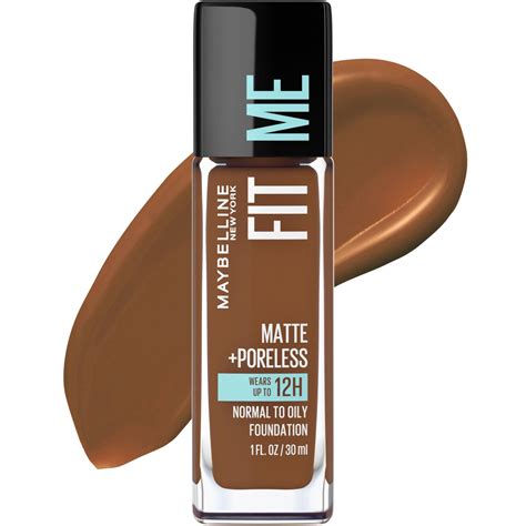 Maybelline Fit Me Matte Poreless Liquid Foundation Makeup 370 Deep
