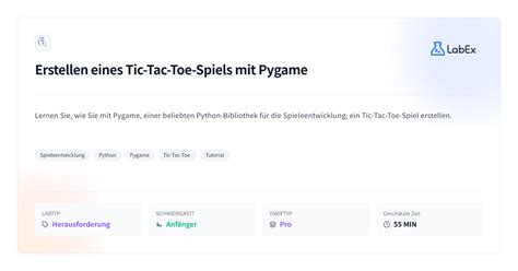 Erstellen Eines Tic Tac Toe Spiels Mit Pygame Labex