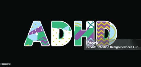 Adhd 컨셉 워드 아트 그림 주의력결핍 과다행동장애에 대한 스톡 벡터 아트 및 기타 이미지 주의력결핍 과다행동장애 0명