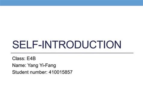 Self Introduction Ppt