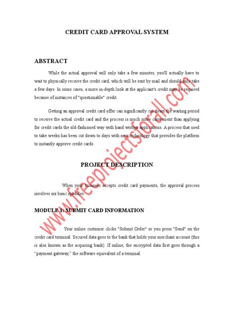 Credit Card Approval System Pdf Credit Card Financial Services