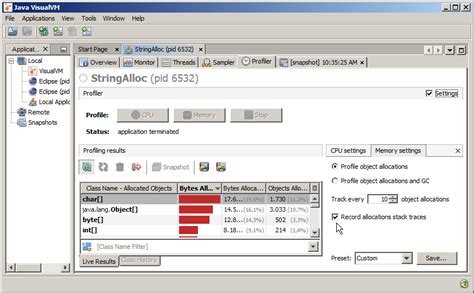Find Large Strings Allocation During Java Debug Session Stack Overflow