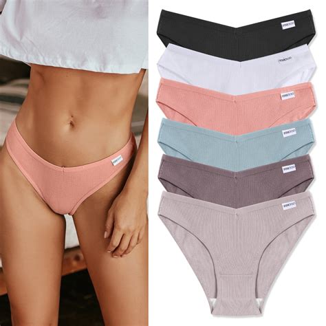 Finetoo Womens Cotton Underwear Soft Stretch Bikini Panties High Cut