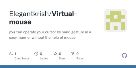 GitHub Elegantkrish Virtual Mouse You Can Operate Your Cursor By Hand Gesture In A Easy