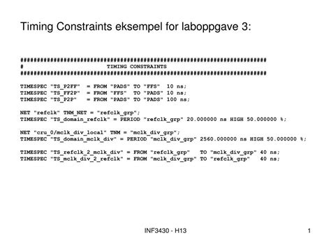 Ppt Timing Constraints Eksempel For Laboppgave 3 Powerpoint