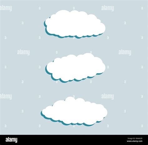 Set Of Blue Sky Clouds Cloud Icon Cloud Shape Set Of Different