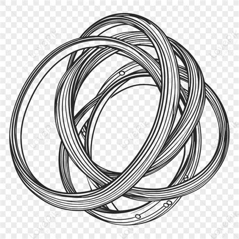Line Illustration Of A Drawing Of A Circle With Rings On It Outline