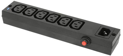 Iec Power Distribution Breakout Block 6 Gang With Breaker Power Distribution