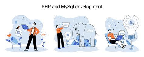 Php And Mysql Development Software Website Vector Image