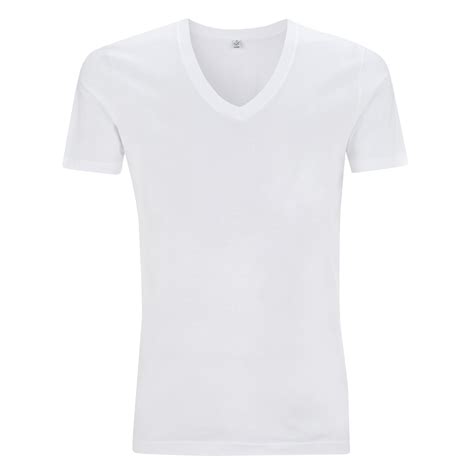 Wit Heren T Shirt Van Biokatoen Met V Hals