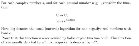 Solved For Each Complex Number S And For Each Natural