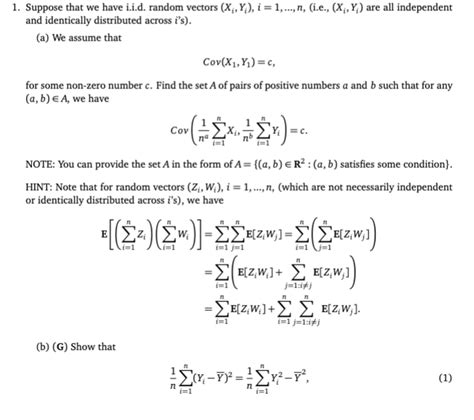 Solved Suppose That We Have Iid ﻿random Vectors
