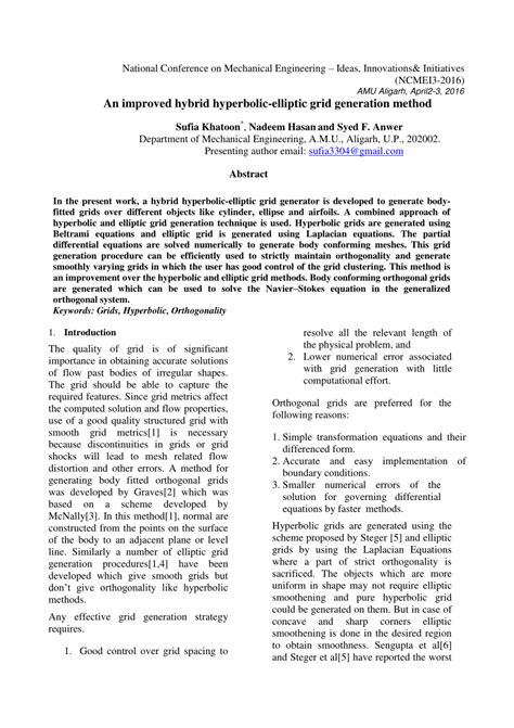 Pdf An Improved Hybrid Hyperbolic Elliptic Grid Generation Method
