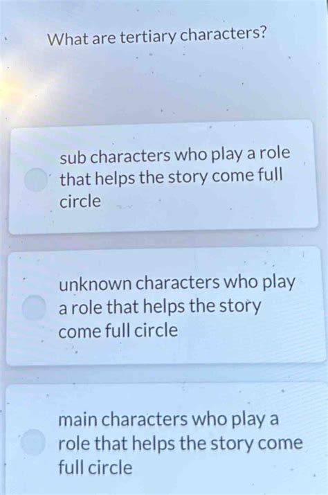 Solved What Are Tertiary Characters Sub Characters Who Play A Role